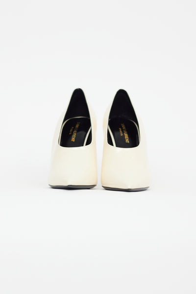 Saint Laurent // Cream Patent Leather Pump – VSP Consignment