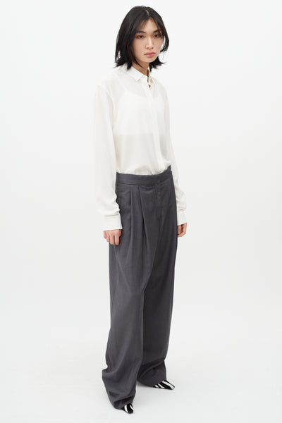 Saint Laurent // Cream Silk Shirt – VSP Consignment