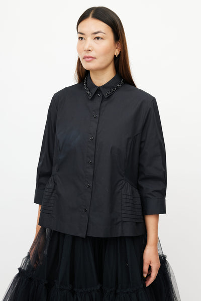 Simone Rocha // Black Jewel Embellished Shirt – VSP Consignment