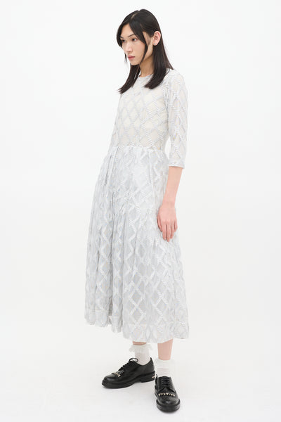 Simone Rocha // Silver Tulle Latticed Overlay Midi Dress – VSP Consignment