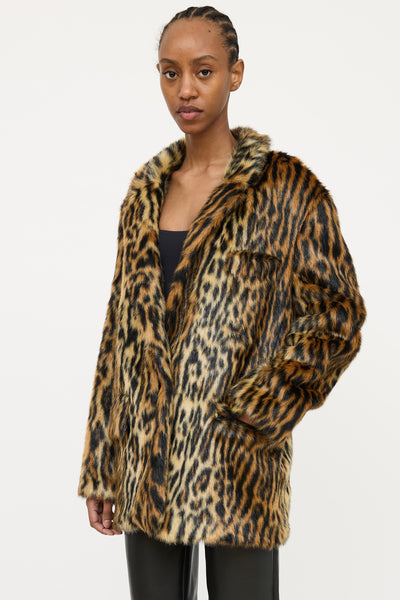 Stand Studio // Faux Fur Printed Coat – VSP Consignment