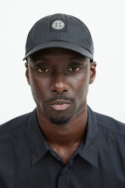 Supreme // X Stone Island Black Nylon Splatter Logo Hat – VSP Consignment