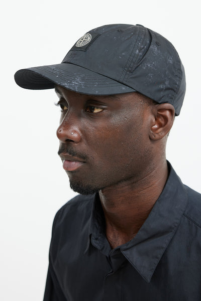 Supreme // X Stone Island Black Nylon Splatter Logo Hat – VSP Consignment