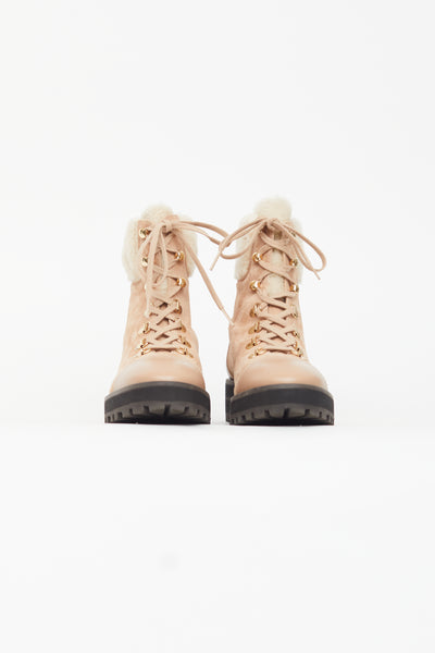 Stuart Weitzman // Beige Alpine Cozy Combat Boot – VSP Consignment