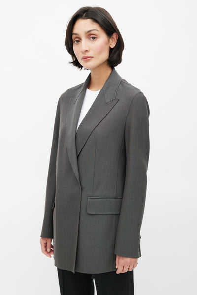 The Row // Grey Wool Minimal Blazer – VSP Consignment