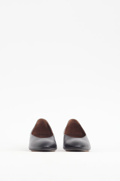 The Row // Black Leather Almond Pump – VSP Consignment