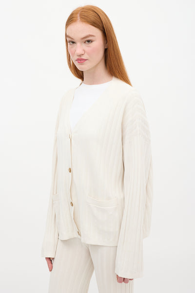 Toteme // Cream Vinci Ribbed Knit Cardigan – VSP Consignment