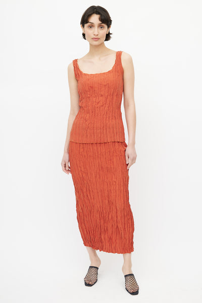 Toteme // Rust Silk Crinkle Effect Set – VSP Consignment