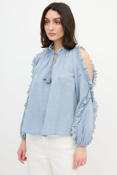 Ulla Johnson // Cold Shoulder Chambray Blouse – VSP Consignment