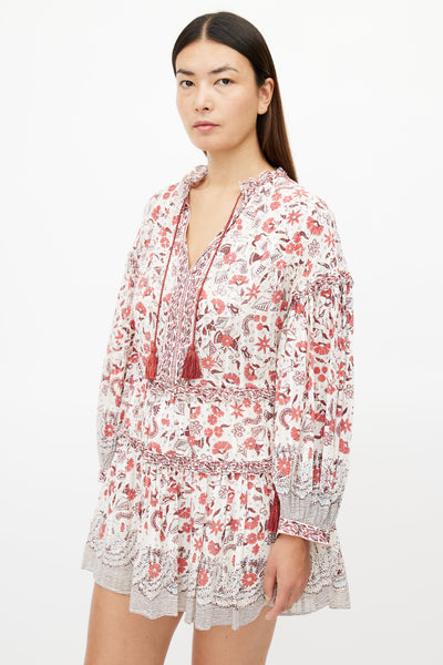 Ulla Johnson // Cream & Multicolour Floral Tiered Dress – VSP Consignment