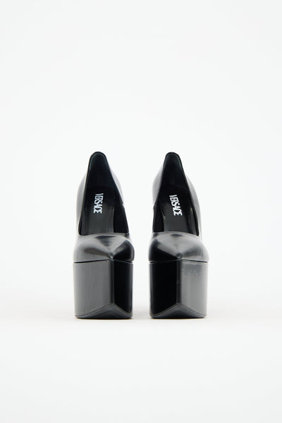 Versace // Leather Tempest Platform Wedge – VSP Consignment