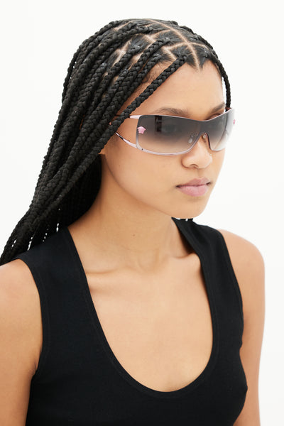Versace // Pink 1115/8G Shield Sunglasses – VSP Consignment