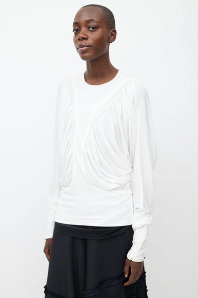 Burberry // White Ruched Long Sleeve Top – VSP Consignment