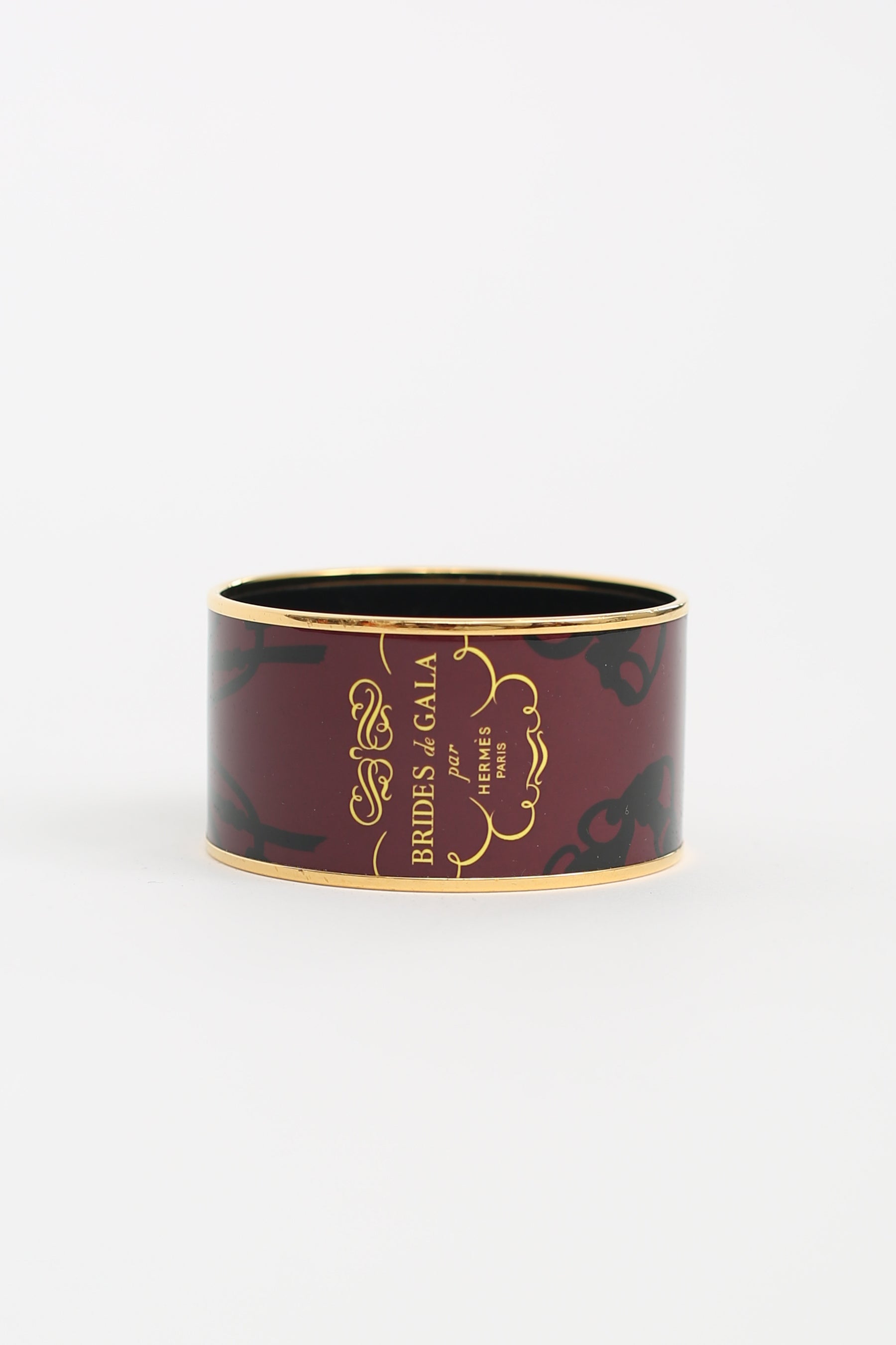 Hermès // Burgundy Brides de Gala Tattoo Extra Wide Bangle – VSP Consignment