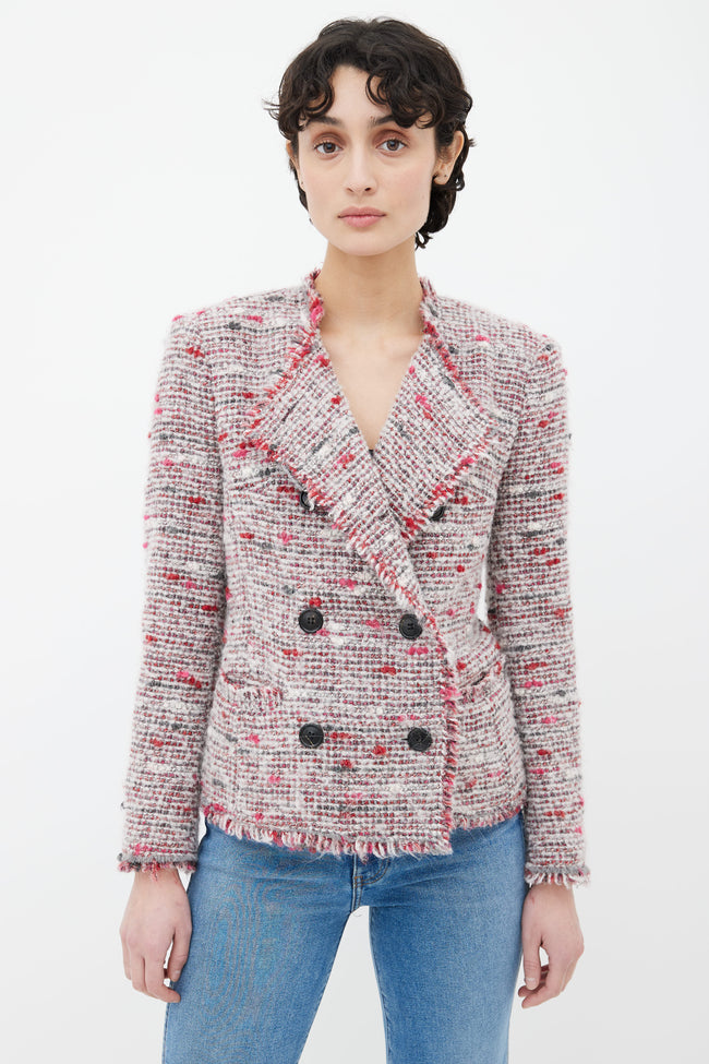 Isabel Marant Étoile // Multicolor Woven Tweed Fringe Jacket – VSP ...