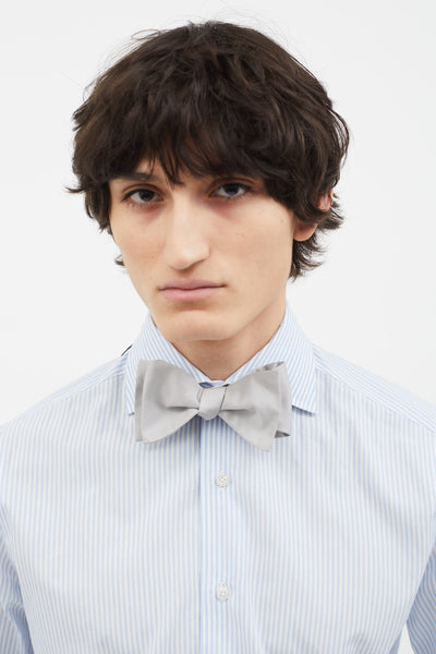 Lanvin // Grey Silk Self Bow Tie – VSP Consignment
