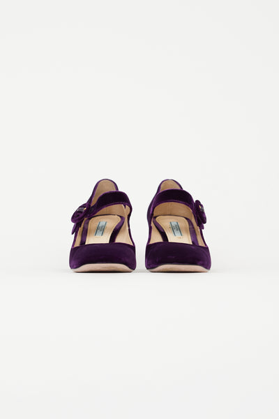 Prada // Purple Velvet Mary Jane Pump – VSP Consignment