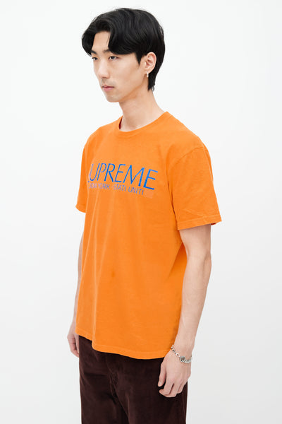 Supreme // Orange & Blue Graphic Letter T-Shirt – VSP Consignment